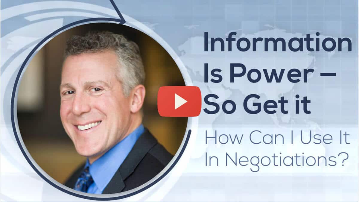 Golden Rule One: Information Is Power – So Get It • Expert Negotiator